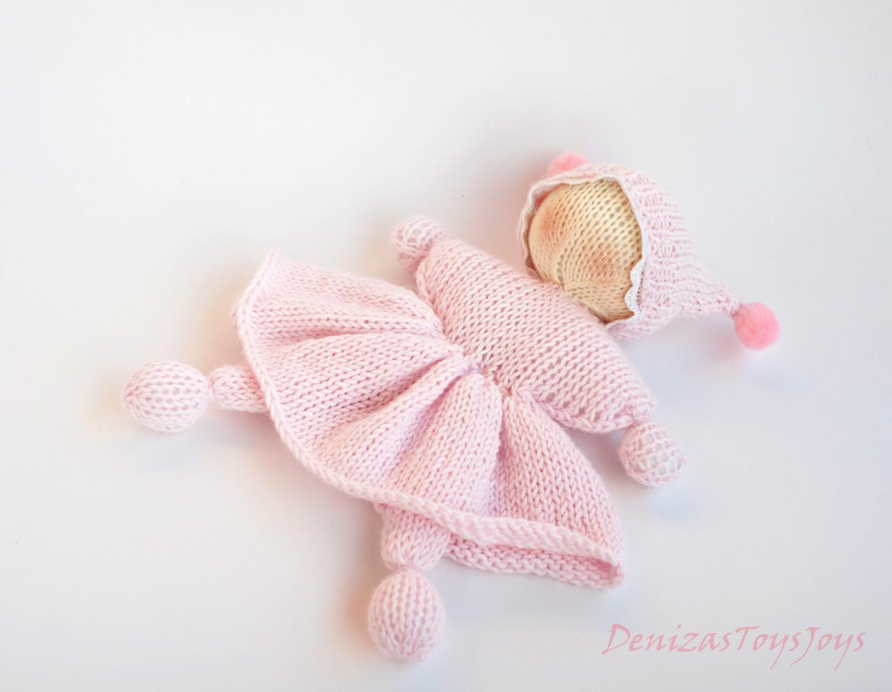 Pink Waldorf Knitted Girl Doll For Small Babies - Pdf Knitting Pattern ...